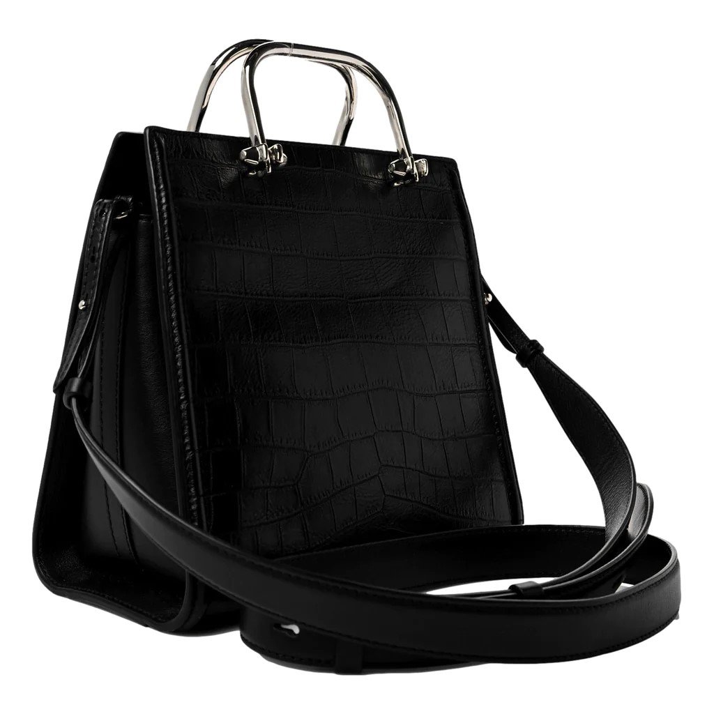 Alexander McQueen "The Short Story" Croc E Leather Satchel