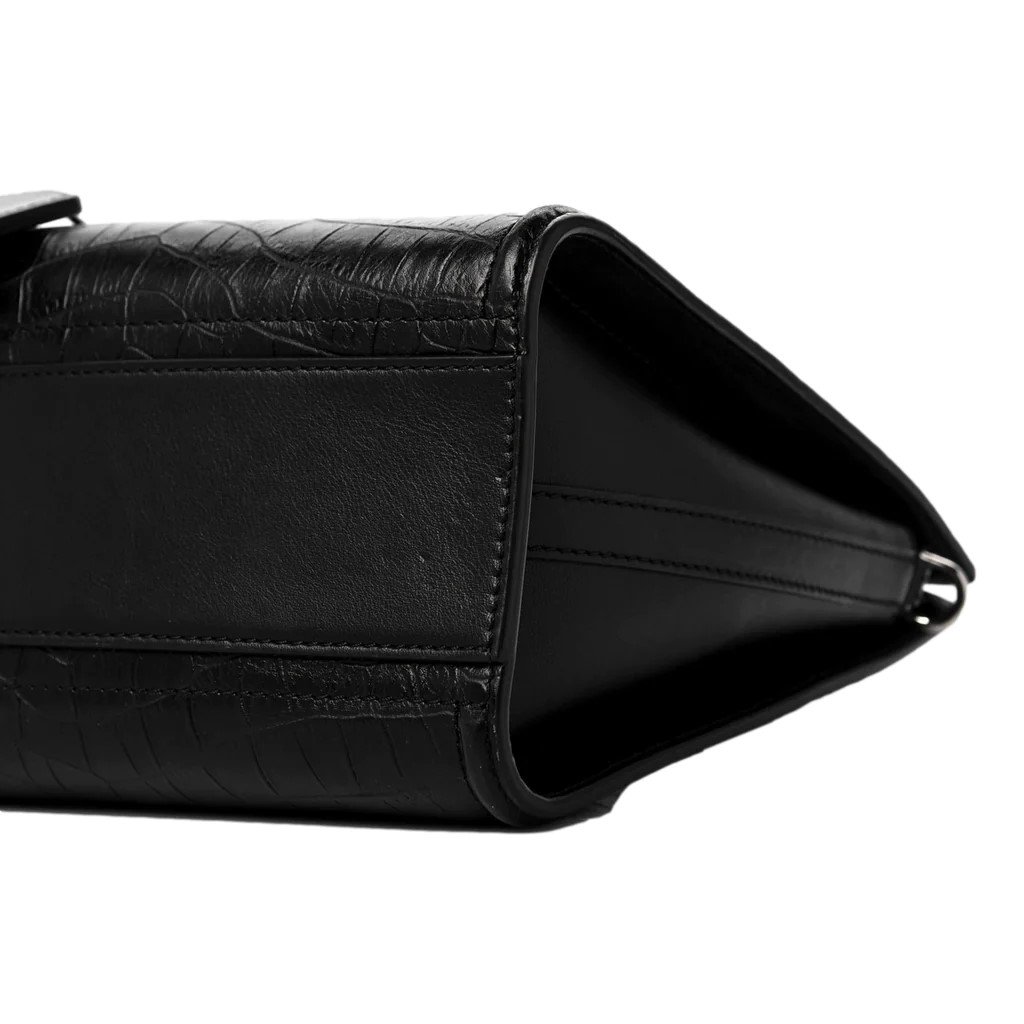 Alexander McQueen "The Short Story" Croc E Leather Satchel